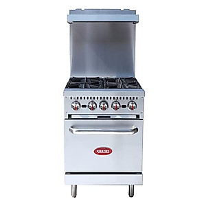 Kratos 29Y-043-NAT 24" Gas Range, 4 Burners, 150,000 BTU Output, Natural Gas