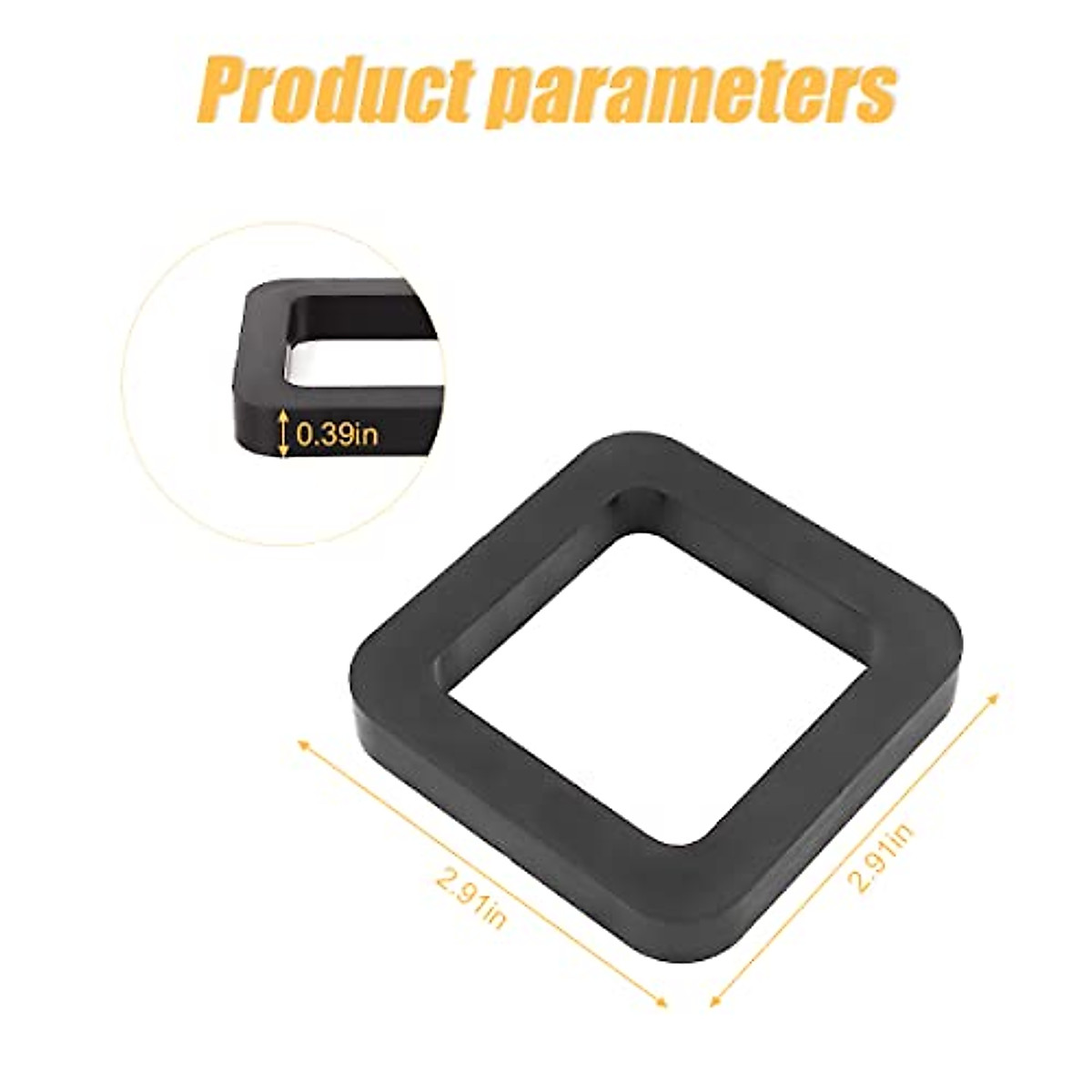 3PCS 2 Inch Hitch Receiver Silencer Pad, Fit for Adjustable Ball Mounts, Eliminate Noise and Provide Cushion Between Receivers and Tow Hitches, Reduce Rattle Pad Fits Trailer Hitch Receiver