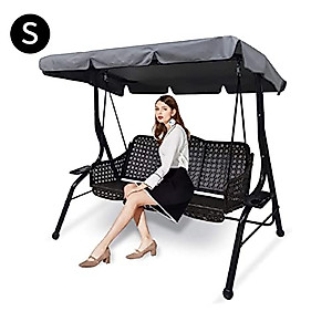 Swing Chair Canopy Replacement,164x114x15cm Swing Chair Canopy Replacement 3 Seater Garden Swing Seat Canopy Cover for Garden Swing (Grey, Large) Swing Canopy Replacement
