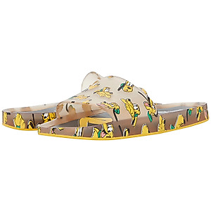 Melissa Shoes Beach Slide + Mickey and Friends III Clear Beige/Yellow 6 M