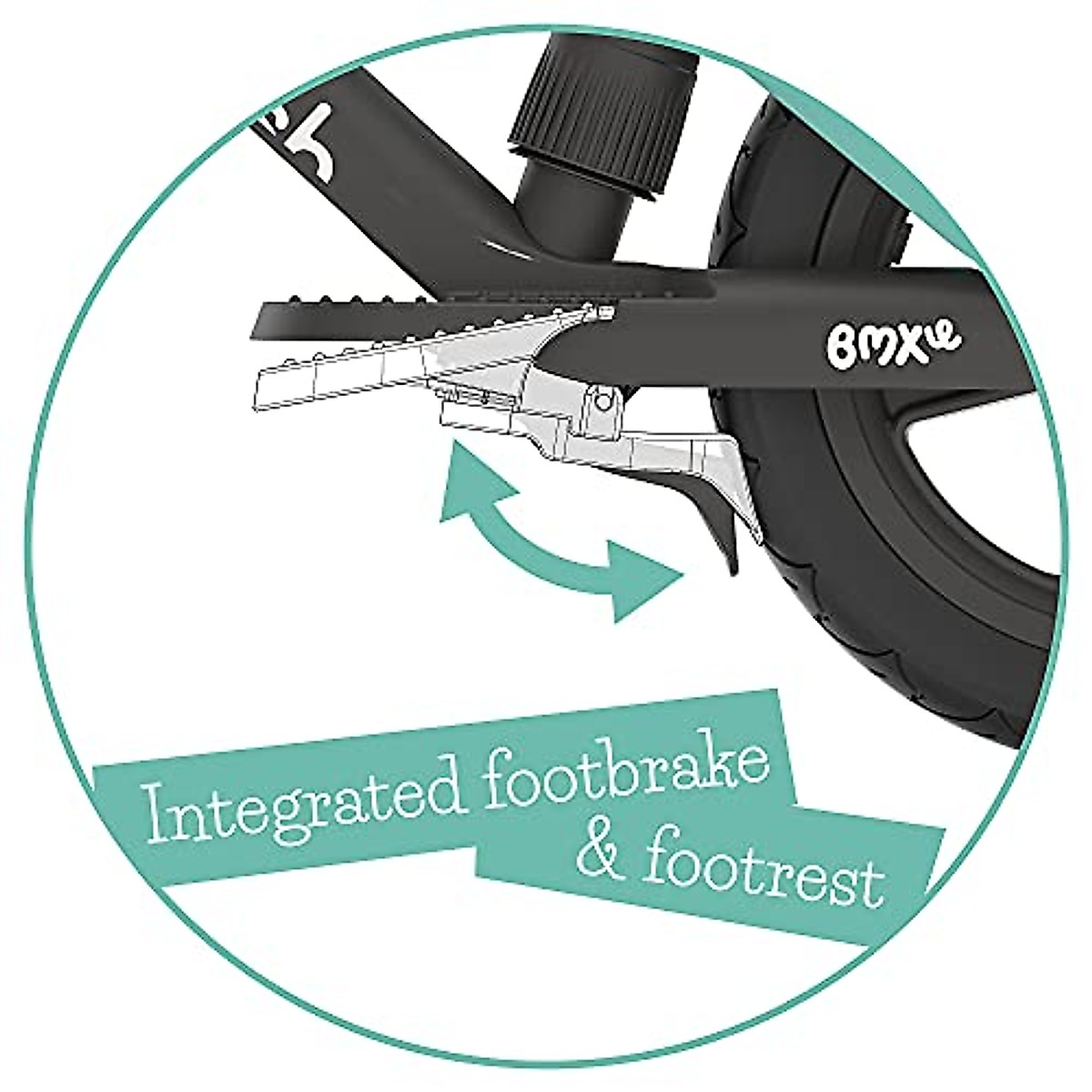 Chillafish Bmxie² Lightweight Balance Bike with Integrated Footrest and Footbrake for Kids Ages 2 to 5 Years, 12-inch Airless Rubberskin Tires, Adjustable Seat Without Tools, Minth