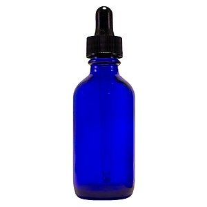 GreenHealth Cobalt Blue 2 Oz (60ml) Glass Bottles with Glass Droppers (6 Per Package)