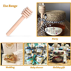 Premium 50-Pack 3 Inch Mini Wooden Honey Dipper Stick, Individually Wrapped,Pefect for Wedding Shower Party Favors Honey Jar spoon or Honey Wands mini