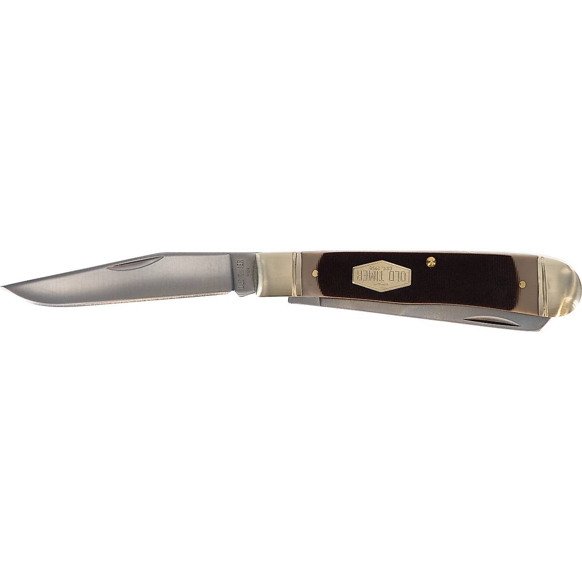 Old Timer 296OT Trapper 7.3in Traditional Folding Pocket Knife with 2 High Carbon Stainless Steel Blades, Ergonomic Sawcut Handle, and Convenient Size for EDC, Hunting, Carving, Camping, and Outdoors