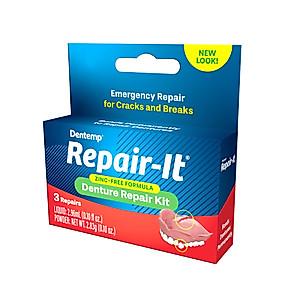 Dentemp Repair Kit - Repair-It Advanced Formula Denture Repair Kit - Denture Repair Kit Repairs Broken Dentures - Denture Repair to Mend Cracks & Replace Loose Teeth…
