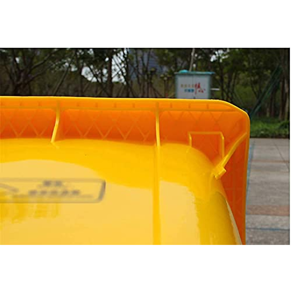 LZQBD Garbage Cans,Multifunctional Trash Can, Wheeled Industrial Waste Compost Bin for Factory Community Street Outdoor Garbage Recycling Bin,Yellow,50L