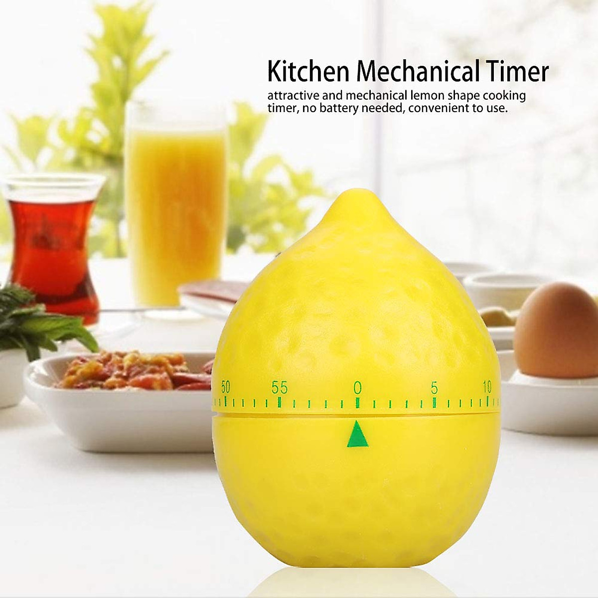 Kitchen Timer,60 Minutes Cooking Timer, Cute Craft Lemon Classroom Timer with 360° Rotating Countdown, Durable Mechanical Lemon Reminder, Kitchen Timer Clock for Kids Teachers Adults