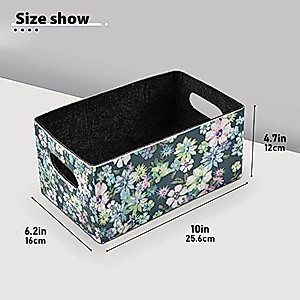 Kcldeci Navy Pink Floral Foldable Storage Bin Basket Set [2-Pack] Fabric Collapsible Organizer Storage Cube Box For Home Office Closet