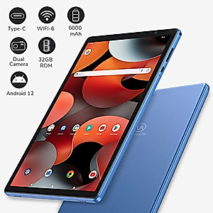 VASOUN Android Tablet 10 inch, 2 GB RAM, 32 GB Android 12 Tablet, Kids Tablet, IPS HD Display, GPS, FM, Quad-Core Processor, Wi-Fi (Blue)