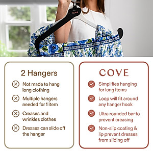 Hangers for Long Garments by Cove (5-Pack) | Space Saving Clothes Hangers for Long Dresses, Jumpers, Blankets & Closet Organization | Perfect for Travel | Made from 100% Recycled Materials