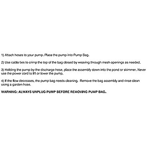 Alpine Corporation Alpine PAL3100 Cyclone Pond Pump-3100 GPH-for Fountains,10.8''L x 6.1'' W x 8.9''H, Black and Blue & Danner 12320 24-Inch by 26-Inch Large Mesh Pump Bag