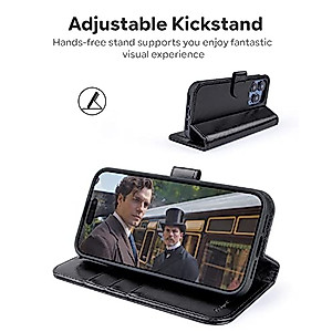 OCASE Compatible with iPhone 14 Pro Wallet Case, PU Leather Flip Case with Card Holders RFID Blocking Stand [Shockproof TPU Inner Shell] Phone Cover 6.1 Inch 2022 (Black)