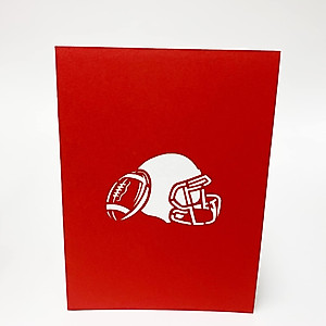 POP CARD EXPRESS American Football Birthday Card, 5.91 in x 7.87 in, Blank Envelope and Clear Plastic Bag Included