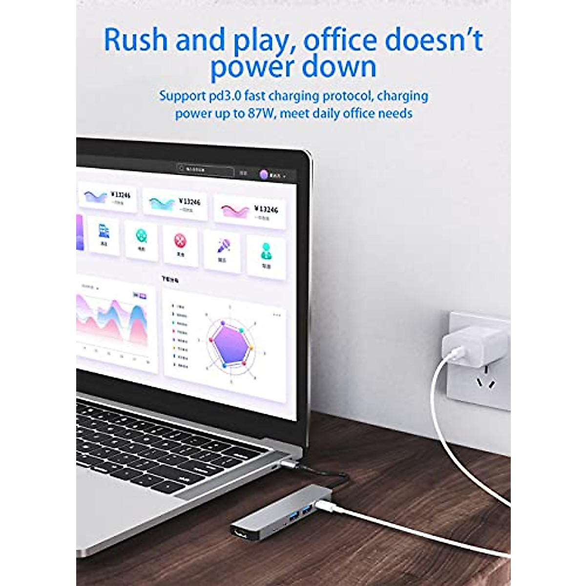 USB C Hub Type-C 3.1 to 4K HDMI-Compatible RJ45 USB SD/TF Card Reader PD Fast Charge 8-in-1 USB Dock