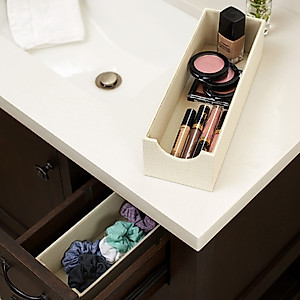 Household Essentials Cream Narrow Deep Drawer Organizer Boxes for Storage | 2pc Set