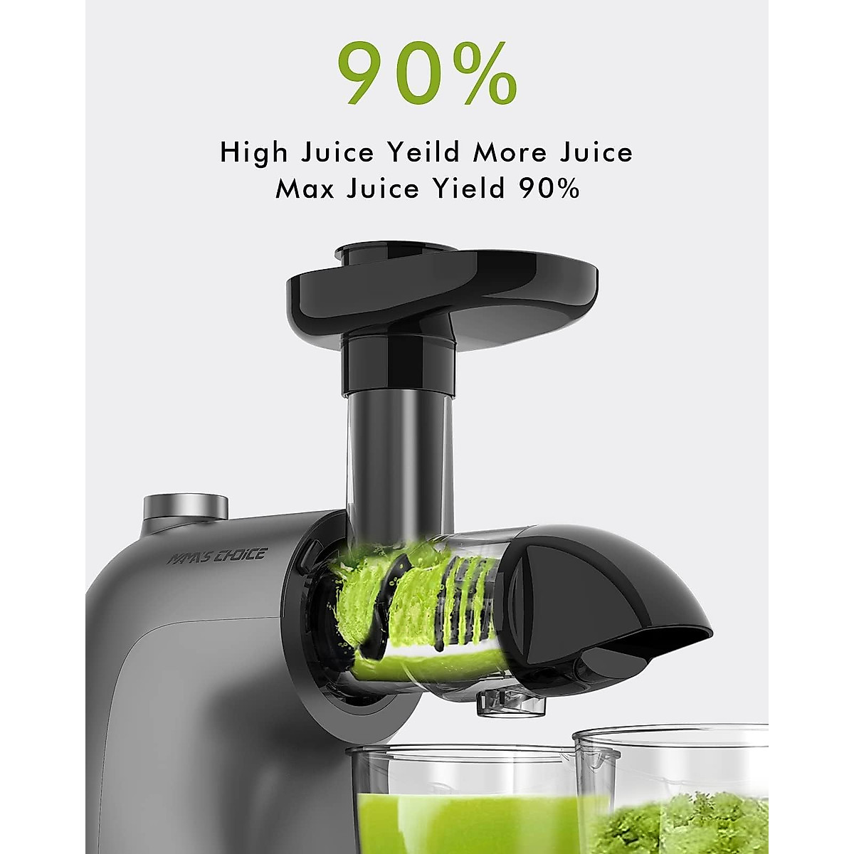 Efficient Masticating Juicer, Easy-to-Clean Cold Press Machine with Reverse Function, High Yield, BPA-free, Enjoy Fast Juice Experience for Nutrient-Rich Fruits & Veggies, Green