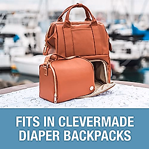 CleverMade Breastmilk Cooler Bag - Insulated Baby Bottle Tote for Breast Milk, Formula, Food, and Snacks with Top Handle for Easy Toting - Perfect Travel Carrier for Nursing Mothers - Brown