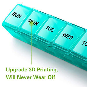 BUG HULL Pill Organizer Large 2 Pack, Extra Large Pill Organizer, Travel Pill Organizer, Weekly Pill Organizer, Large Pill Box, Pill Case, Medicine Organizer