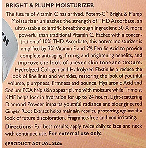 Peter Thomas Roth | Potent-C Bright & Plump Moisturizer | Brightening Vitamin C Moisturizer and Anti-Aging Cream with Collagen light blue 1.69 Fl Oz