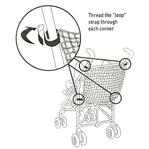 Dreambaby Strollerbuddy Stroller Net Bag - Pushchair & Pram Mesh Net Storage Bag Organizer -Black - Model F235