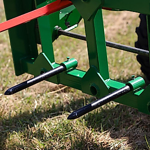 Titan Attachments HD Hay Frame Attachment Fits John Deere Tractors, 49" Hay Spear and Stabilizer Spears, Rated 4,000 LB, Hay Handing Equipment