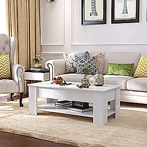 Gadroad Lift Top Coffee Table (White)