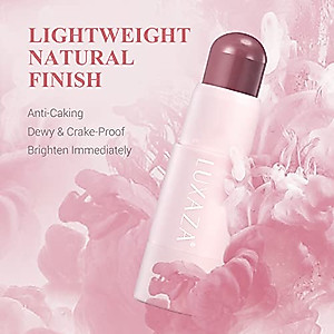 LUXAZA Cream Blush Stick Makeup for Cheeks, Natural Matte Lip and Cheek Makeup Stick Wand for Mature Skin, Lightweight Dewy Finish Creme Blush for Girls and Women, Blush (Matte) #04B Nude-Mauve