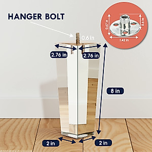 Ornavo Home Set of 4 Square Mid-Century Modern 8 Inch Clear Acrylic Furniture Legs Replacement for Sofa, Couch, Armchair and Ottoman
