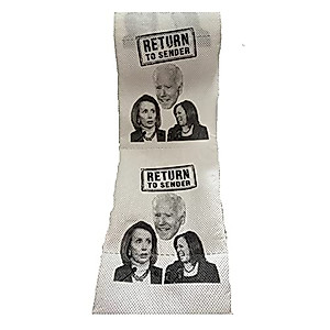 Pesky Patriot Anti-Democrat Party 2-Pack Toilet Paper Roll | Hilarious Facial Expression Anti Joe Biden, Kamala Harris, & Nancy Pelosi Roll | Funny Political Gift for Republicans or Democrats