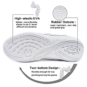 CADIDL Cheer Shoes Women Cheerleading Dance Shoes Tennis Athletic Flats Walking Sneakers for Girls White 7 (M) US