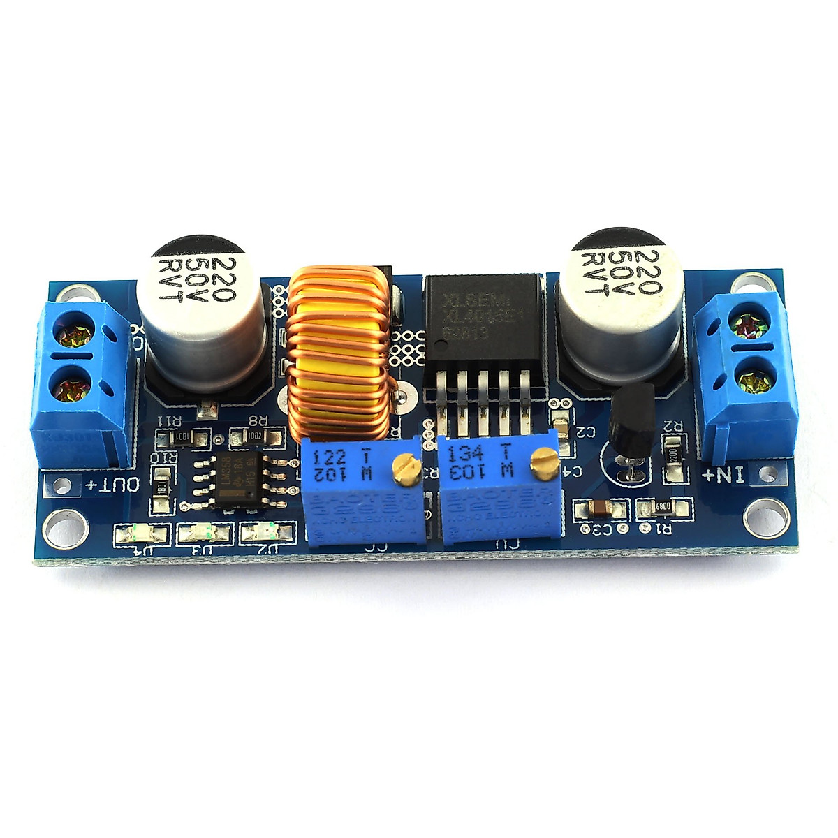 DZS Elec DC-DC Step-Down Constant Current Regulator Module 4-38v Input to 1.25-36v Output Adjustable Large Power 5A 75W Converter for Charging or LED Driver Module