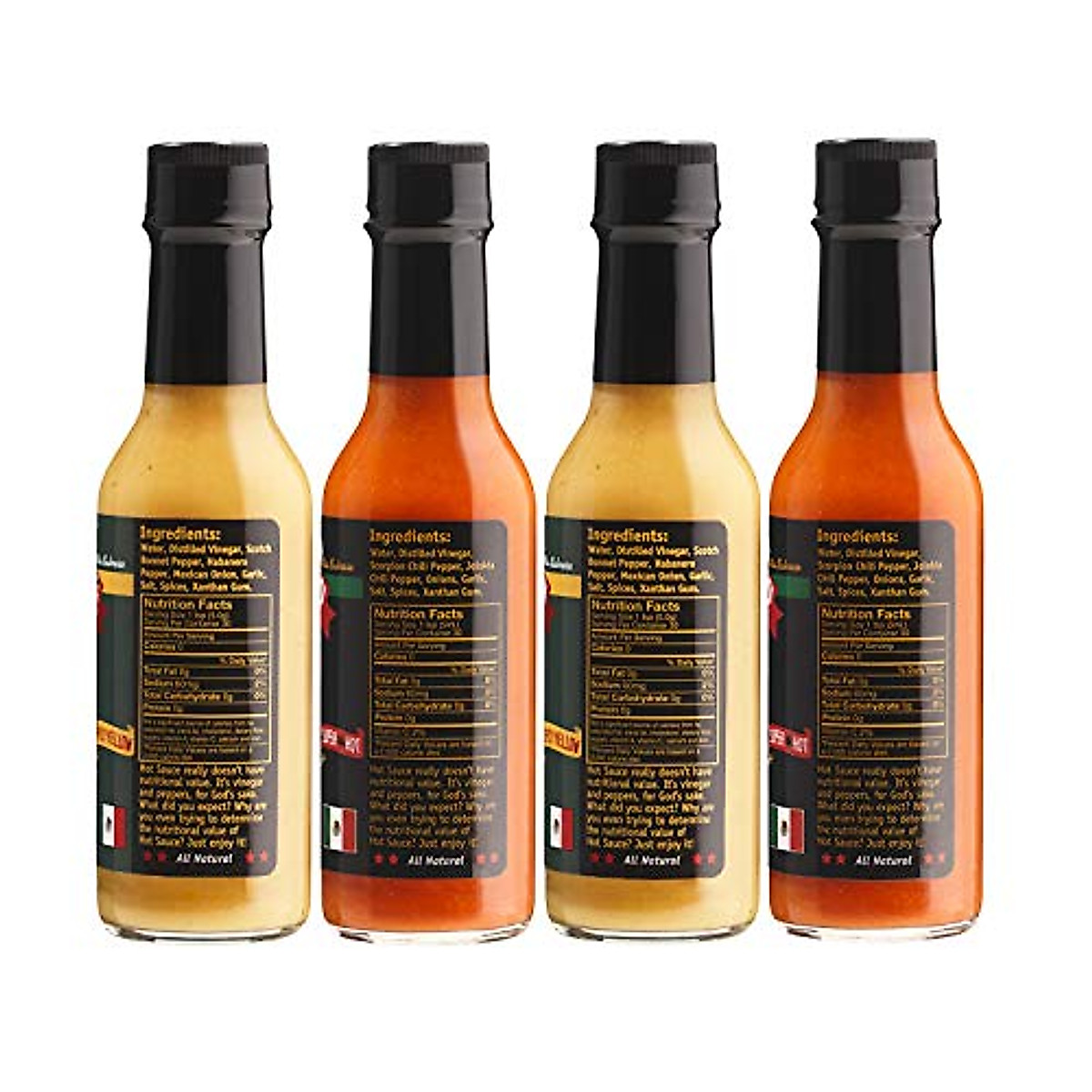 Gringo Bandito Hot and Spicy Hot Sauce Variety Pack, 5 Ounce (Pack of 4)