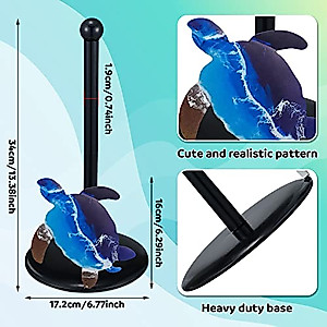 Turtle Paper Towel Holder Metal Kitchen Countertop Paper Towel Holder Oil Absorbing Paper Towel Holder Coastal Sea Turtle Towel Holder Nautical Ocean Paper Towel Stand Blue Beach House Decor