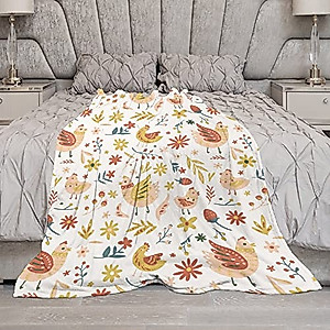 Chicken Blanket Gifts, 40"x50" Funny Throw Blanket for Kids Adults, Lightweight, Plush, Soft, Cozy, Warm, Flannel Blankets for Bed Couch