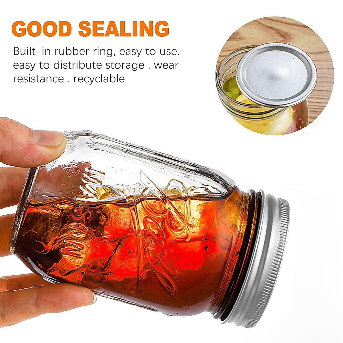 24-Pack 70 MM Regular Mouth Canning Jar Lids - Leak Proof & Airtight Seal Split-Type Metal Lids, Suitable for Ball & Kerr Jars, Food Grade Material