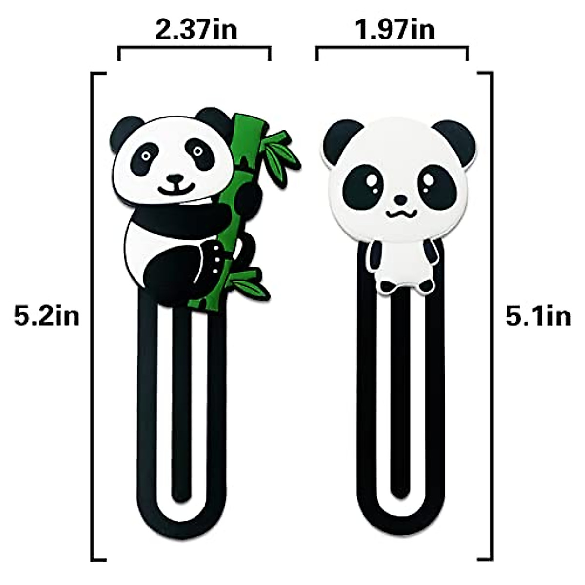 2 Pack Panda Bookmarks for Kids 3D Non-Slip Kungfu Pandas Bookmark and Page Holder Unique Gift Idea Anime PVC Book Marker and Reading Accessories for 100th Day of School Gift,Girls,Book Lovers