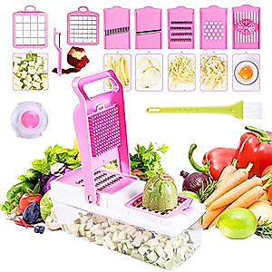 DLD Vegetable Chopper Onion Chopper Dicer - Peeler Food Chopper Salad Chopper Vegetable Cutter Vegetable Spiralizer Vegetable Slicer DLD Lemon Squeezer Egg Separator Egg Slicer