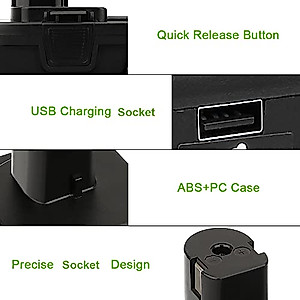 ZLWAWAOL DM18RL Battery Adapter Converter with USB Socket Compatible for Dewalt 20V & Milwaukee 18V Li-Ion Battery Convert to Ryobi 18V P108 ABP1801 Battery