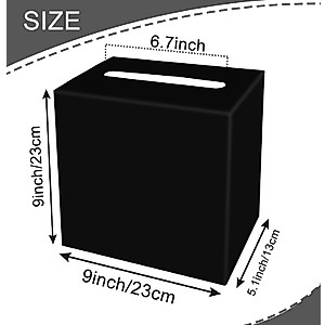 SietDESEO Black Card Box Diy Gift Card Box Money Card Box Holder for Wedding Reception Baby Shower Bridal Shower Birthday Party Black Wedding Card Box