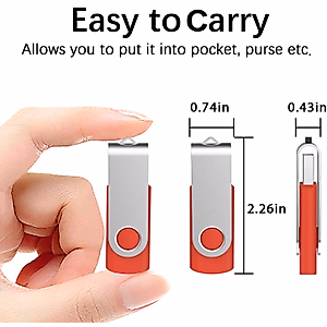 TOPESEL 5 Pack 64GB USB 3.0 Flash Drive Memory Stick Thumb Drives (5 Mixed Colors: Black Blue Green Red Silver)