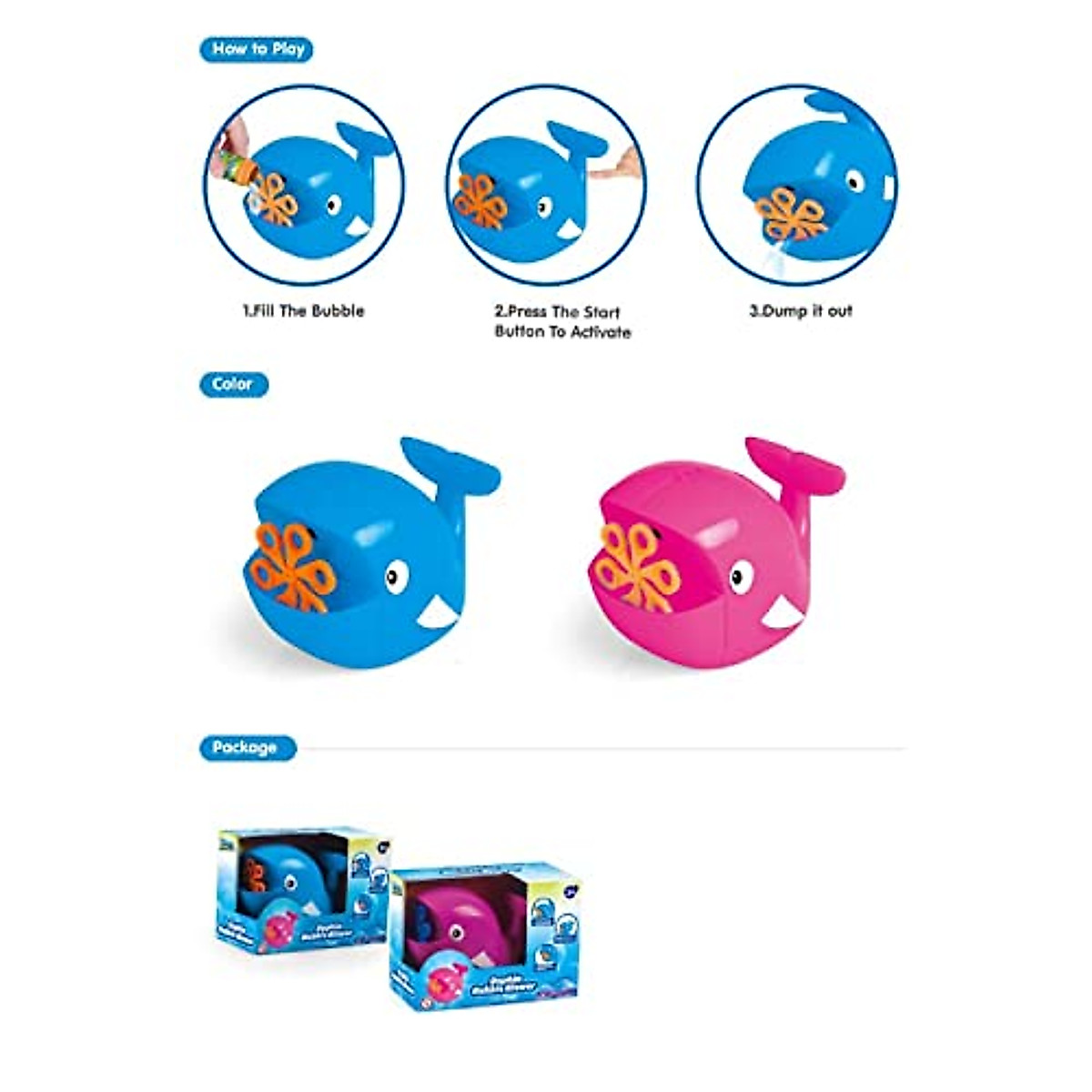 Wanna Bubbles Dolphine Bubble Machines | Animal Bubble Blower | Battery Operated Bubble Toy | (Dolphin, Pink)
