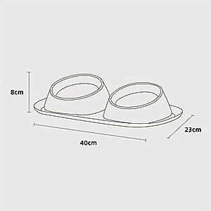 FUUIE Bowls for Food and Water Angled Double Bowl Stainless Steel Pet Bowl (Color : Blue)