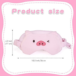 SSAWcasa 2 in 1 Travel Pillow and Eye Mask,Kids Adult Soft Plush Novelty Pillow Cushion Eye Mask Combo Supports The Head,Neck and Chin-for Airplane,Train,Car or Outdoor,Camping,Hiking (Pink)