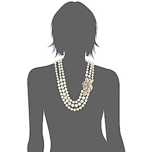 Anne Klein Women's Gold-Tone Blanc Pearl Torsade Strand Necklace, Gold/White, 0