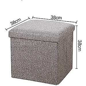Footstool Storage,Cube Foot Rest Stools,Foldable Storage Boxes Footrest Step Stool,Folding Linen Storage -Table Seat Tray Top Coffee Table,Grey (Grey) (A