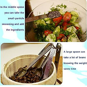 Heavy duty stainless steel metal measuring spoon for dry or liquid, suitable for seasoning pot, perfect for baking and cooking-professional quality, engraved in US and metric sizes (6 pieces)