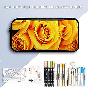 Yellow Rose Pencil Case Pencil Pouch Coin Pouch Cosmetic Bag Office Stationery Organizer