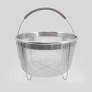 ExcelSteel 3.75 Qt, Rinse Drain Sift Sieve Kitchenware Perfect for Pressure Cookers Strainer Basket Insert, 8.25", Grey