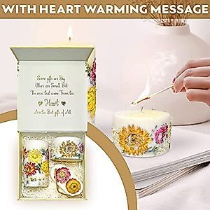 Vionami Aloha Kiwi Passionfruit Scented Candles Gift for Women - Gift-Boxed Scented Pillar Candles Set for Home Decor - Hand Poured Soy Wax Candles with Paper Core Wick and Dried Flowers