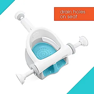 Summer Infant My Bath Seat Soft Support (Aqua ) – Contoured Bath Seat for Children Transitioning to the Adult Bathtub – Features Drain Holes, Sure & Secure Suction Cups, and Spacious Open-Side Design